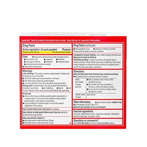 Tylenol Extra Strength Dissolve Packs with Acetaminophen for Pain & Fever, Berry, 32 Count (Pack of 1)