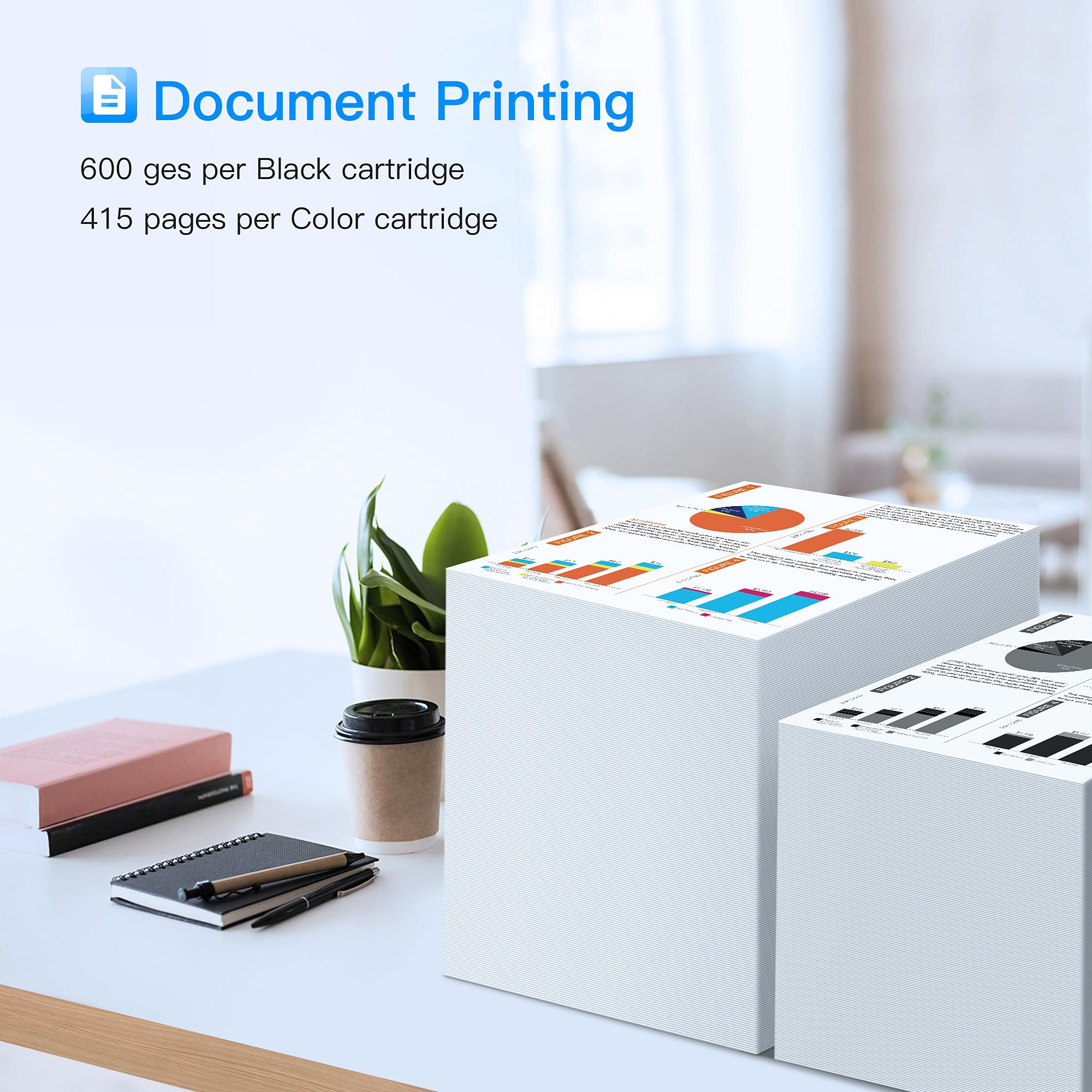 LxTek Ink Cartridge Replacement for HP 62XL 62 XL to Compatible with Envy 5540 5660 7645 5642 5542 5643 5640 7644 OfficeJet 250 5740 200 5745 Printer (1 Black,1 Tri-Color, 2 Pack)