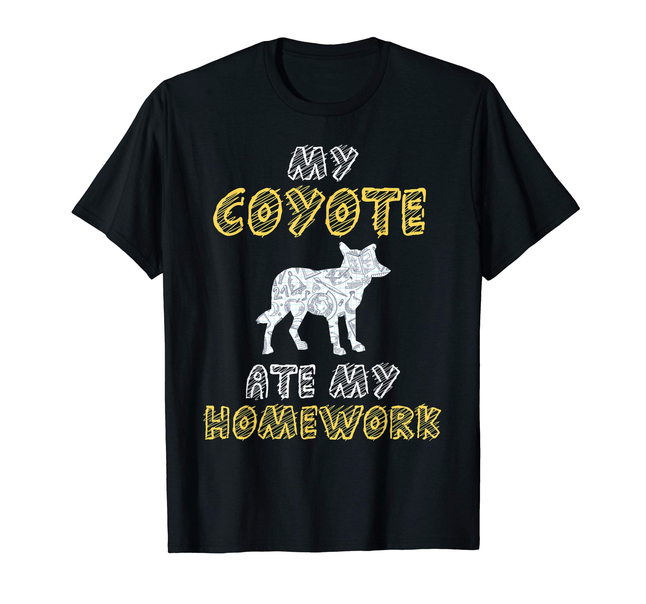 My Coyote Ate My Homework Wolf Pup Canine Kid Back To School T-Shirt
