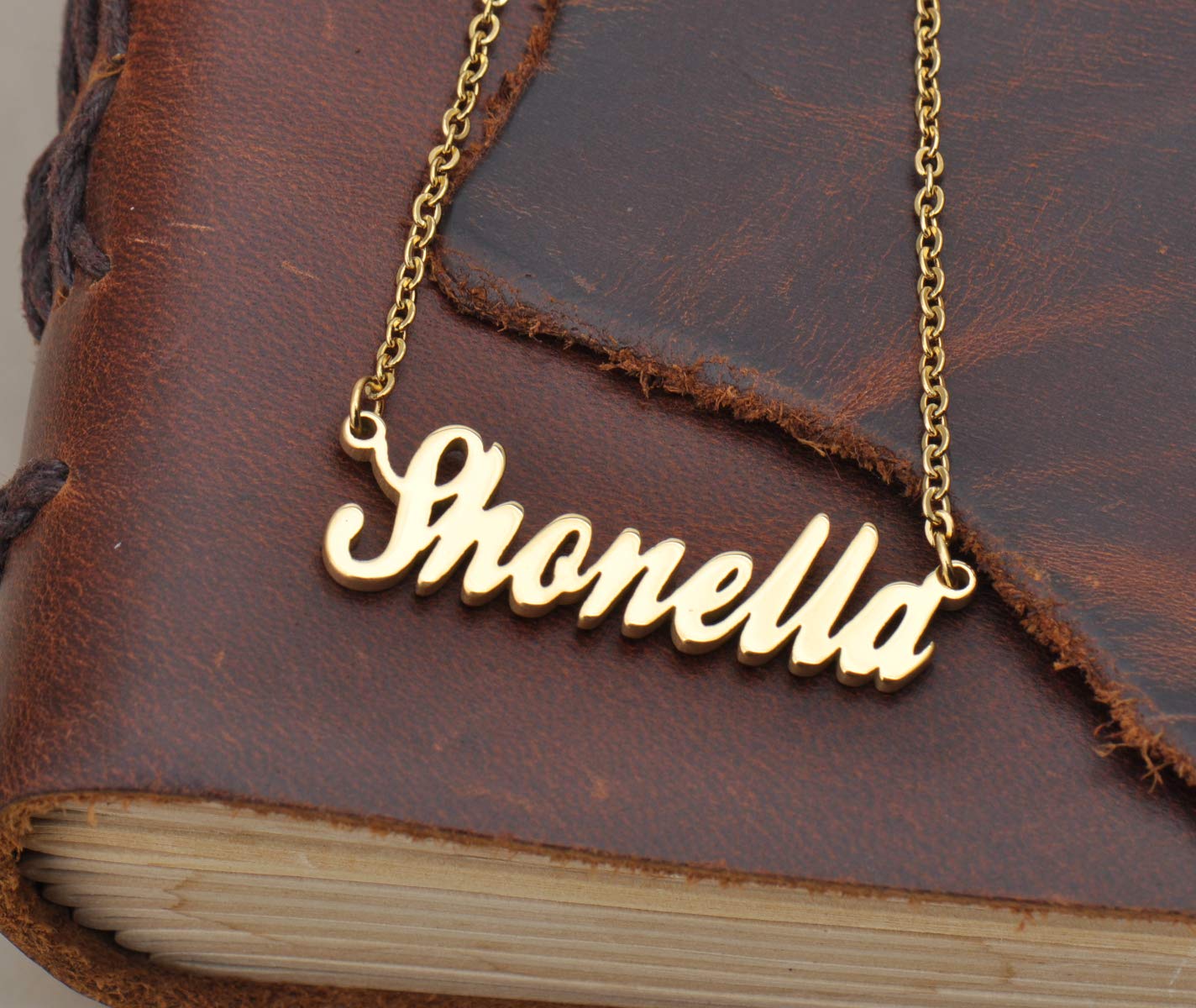 HUAN XUN Custom Personalized Gold Name Necklace in Gold Silver for Women Cobi