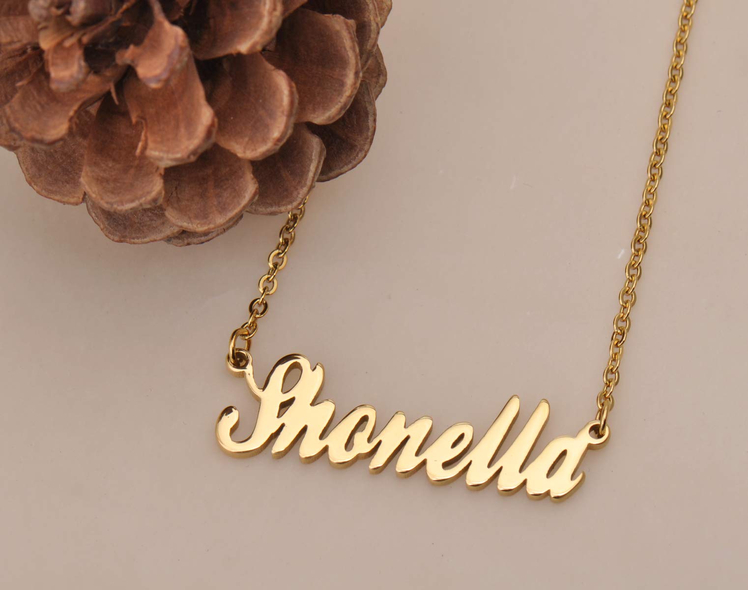 HUAN XUN Custom Personalized Gold Name Necklace in Gold Silver for Women Cobi