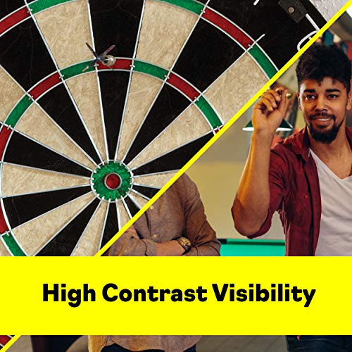 Viper League Pro Regulation Bristle Steel Tip Dartboard Starter Set with Staple-Free Bullseye, Radial Spider Wire, High-Grade Sisal with Rotating Number Ring, Chalk Cricket Scoreboard, Steel Tip Darts