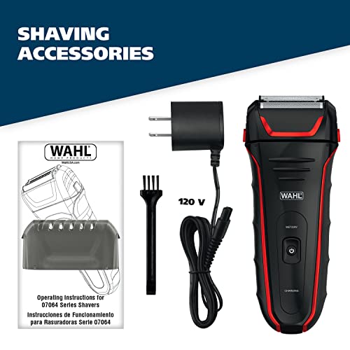 Wahl Clean & Close Electric Razor Rechargeable Wet/Dry Waterproof Electric Shaver for Cordless Men's Grooming & Beard Trimming - Lithium Ion with Long Run Time & Quick Charge β Model 7064