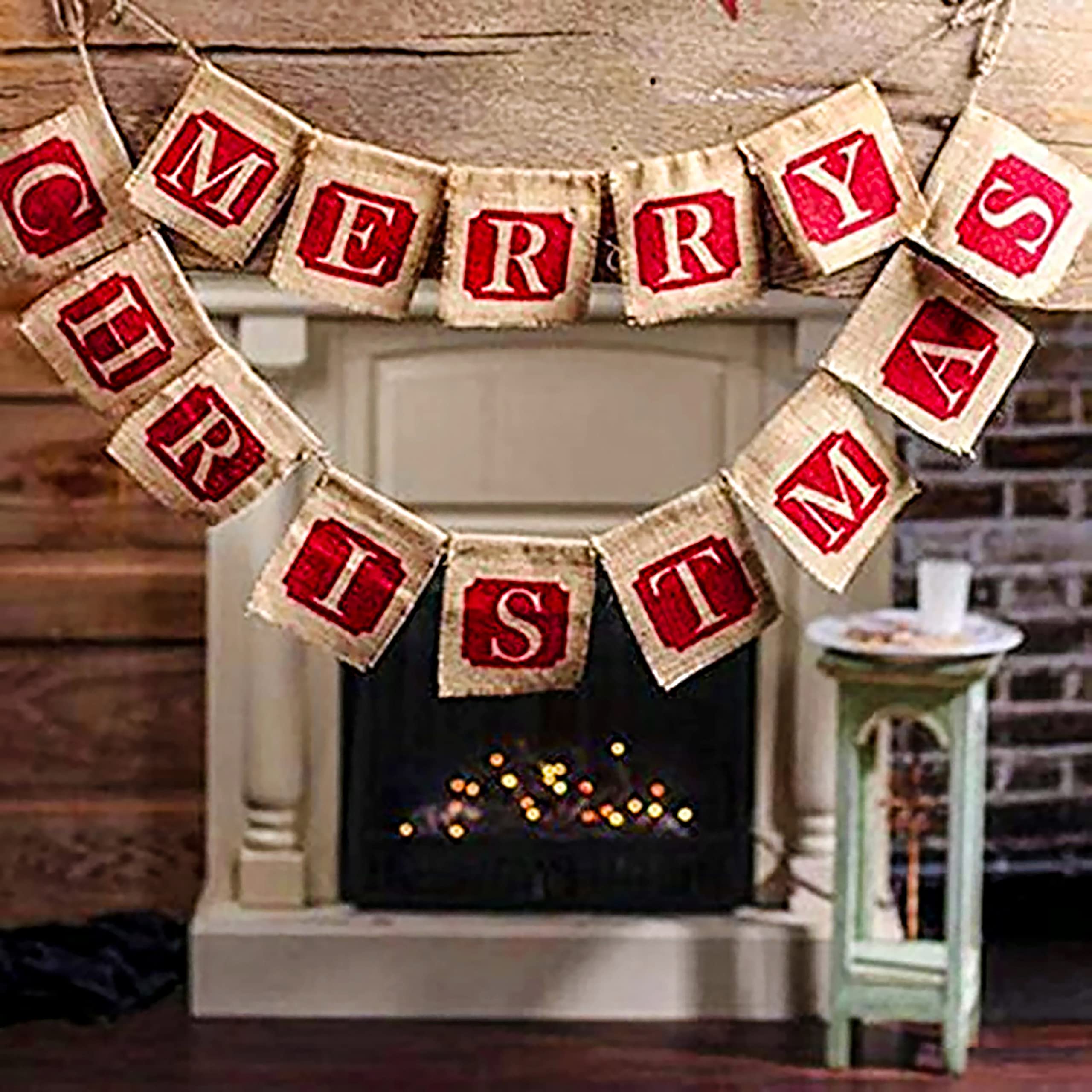 Merry Christmas Jute Burlap Banners,Christmas Decorations,Christmas Banner,Xmas Party Supplies Decorations,Photo Prop
