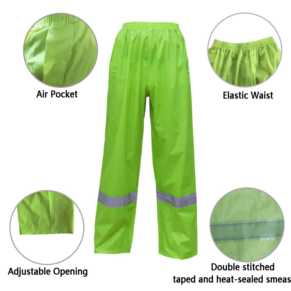 RainRider Rain Coat for Men Women Waterproof Hi-Vis Rain Suits Gear Jacket with Pants Workwear (Hi-Vis,XXX-Large)