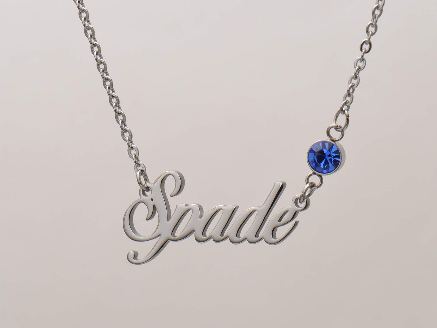 LikeFun Custom Mom Gifts Silver Pendant Birthstone Name Necklace for Her Cobi