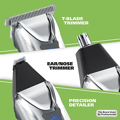 Wahl Stainless Steel Lithium-Ion Cordless Beard Trimmer for Men – Rechargeable All in One Men’s Trimmer with Rotary Ear & Nose Trimmer, & Detail Trimmer – Model 9818A