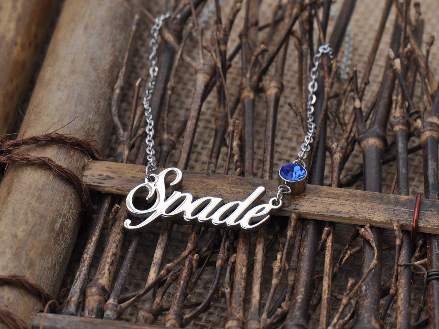LikeFun Custom Mom Gifts Silver Pendant Birthstone Name Necklace for Her Cobi
