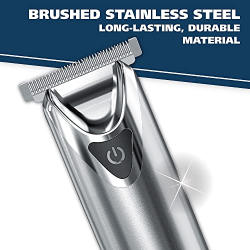 Wahl Stainless Steel Lithium-Ion Cordless Beard Trimmer for Men – Rechargeable All in One Men’s Trimmer with Rotary Ear & Nose Trimmer, & Detail Trimmer – Model 9818A