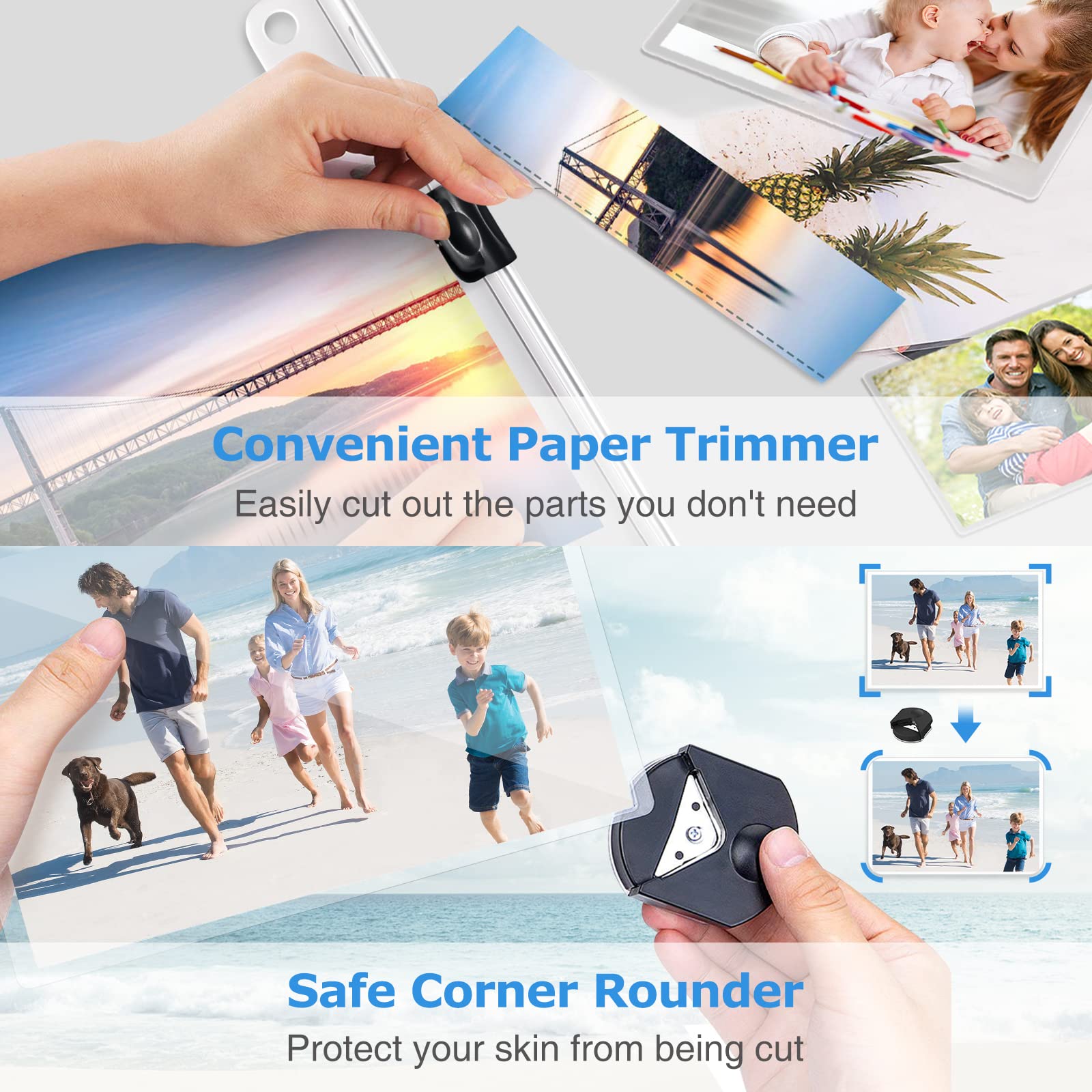 BONSEN Laminator Machine, 0-Second Fast Warm-Up and No Waiting Laminator with 50 Laminating Sheets, 4-in-1 Cold Thermal Laminator with Paper Trimmer and Corner Rounder for Home School Office Use