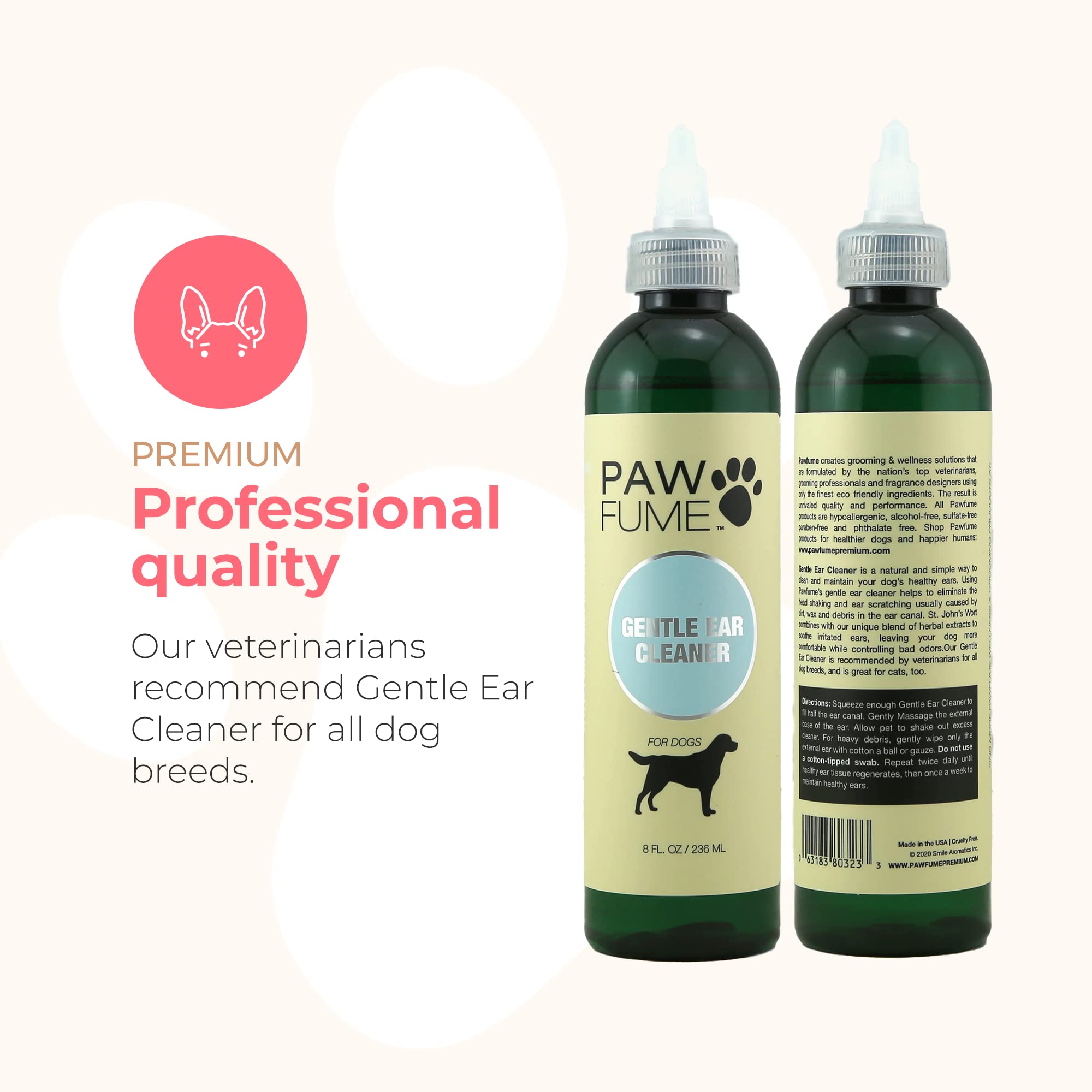 PAWFUME Grooming Dog Spray (Lavender) + Dog Shampoo and Conditioner (Royal Lavender) + Ear Cleaner for Dogs