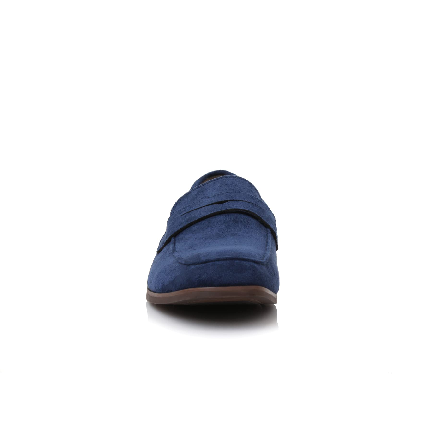 Ferro Aldo Dylan MFA19671 Classic Moc-Toe Penny Loafers for Men Royal Blue Suede 10