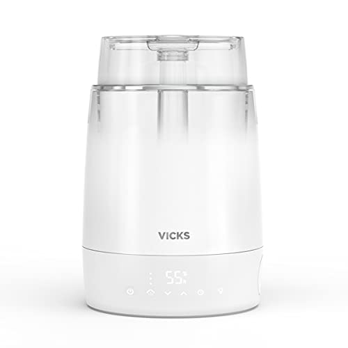 Vicks Embrace Cool Mist Top Fill Humidifier (VUL900), White – Cool Mist Humidifier Top Fill for Bedroom or Office