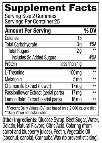 OLLY Extra Strength Sleep Gummy, Occasional Sleep Support, 5 mg Melatonin, L-Theanine, Chamomile, Lemon Balm, Sleep Aid, Blackberry - 60 Count