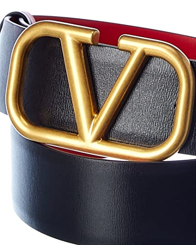 Valentino Vlogo 40Mm Reversible Leather Belt, 80, Black