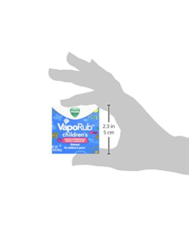 Vicks Children's VapoRub, Topical Cough Suppressant and Analgesic, Relieves Coughs, Minor Aches and Pains, Clinically Proven, Starts Working in Minutes for Fast Relief, For Ages 2+, 1.76 OZ