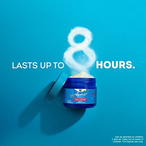 Vicks Children's VapoRub, Topical Cough Suppressant and Analgesic, Relieves Coughs, Minor Aches and Pains, Clinically Proven, Starts Working in Minutes for Fast Relief, For Ages 2+, 1.76 OZ