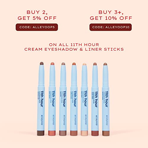 ALLEYOOP 11th Hour Cream Eye Shadow Sticks - Gotta Guava (Shimmer) - Award-winning Eyeshadow Stick - Smudge-Proof and Crease Proof for Over 11 Hours - Easy-To-Apply and Compact for Travel, 0.05 Oz