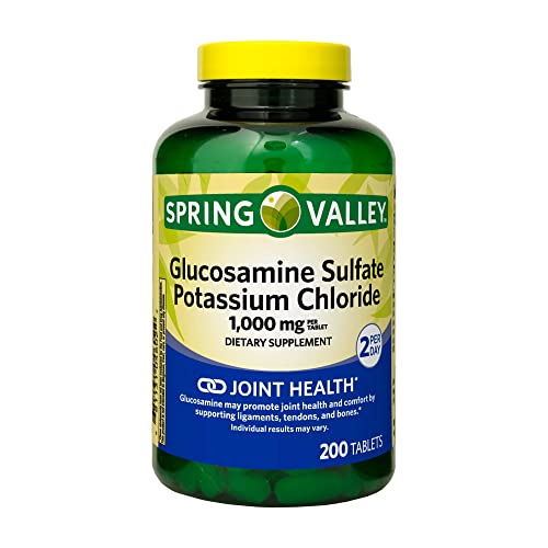 Elevate Joint Comfort with Spring Valley's 1,000 mg Glucosamine Tablets. Includes Luall Fridge Magnet + Spring Valley Glucosamine (Glucosamine Sulfate Potassium Chloride 200 Count)