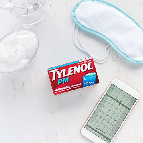 Tylenol PM Extra Strength Pain Reliever & Sleep Aid Caplets, 500 mg Acetaminophen, 100 ct