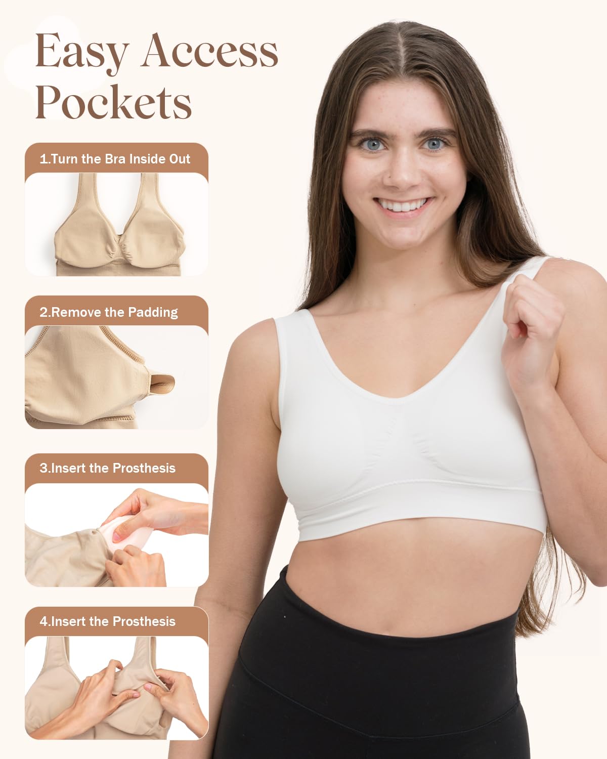 Coobie Seamless Comfort Bra,White,X-Large