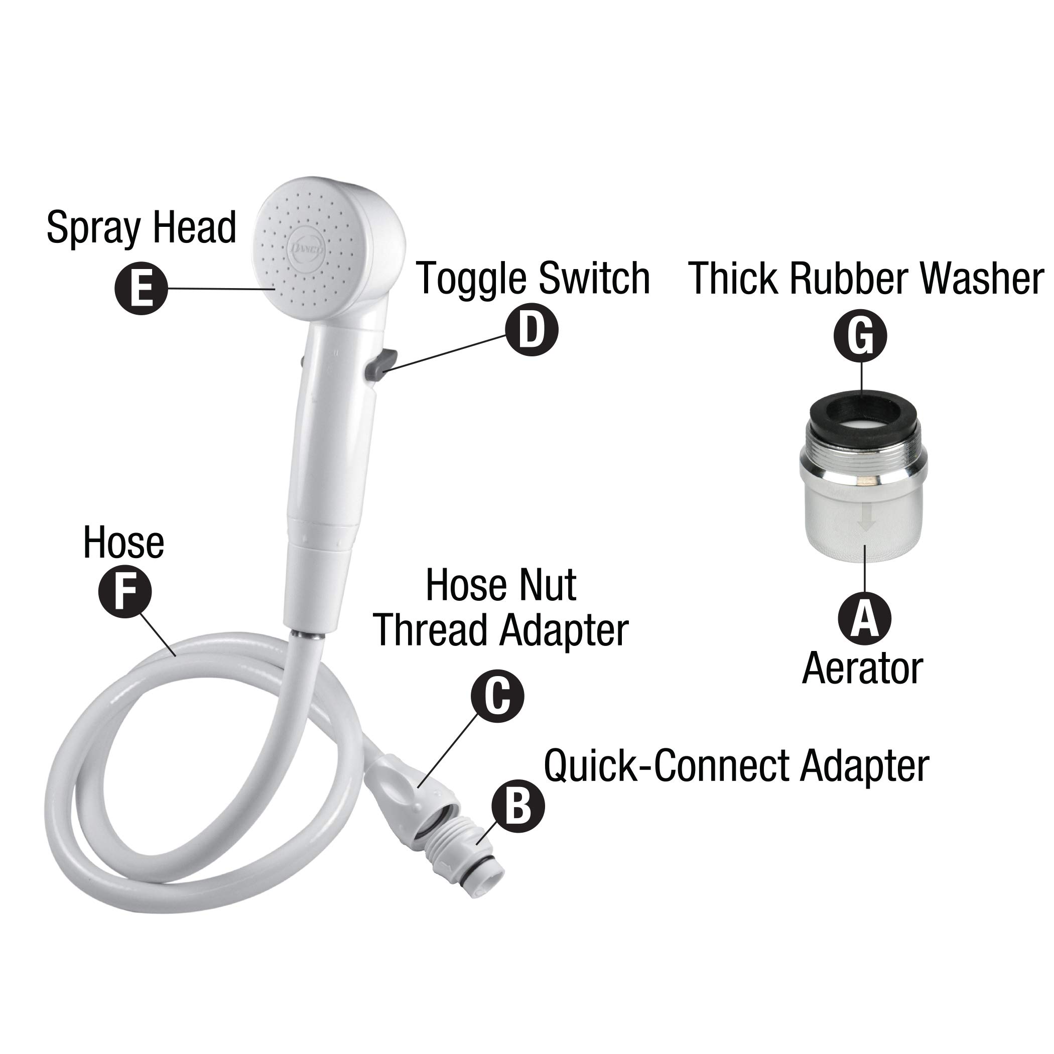 Danco 10856 Easy Spray Indoor-Outdoor Portable Handheld Kitchen Sink Faucet Sprayer attachment Sink Sprayer