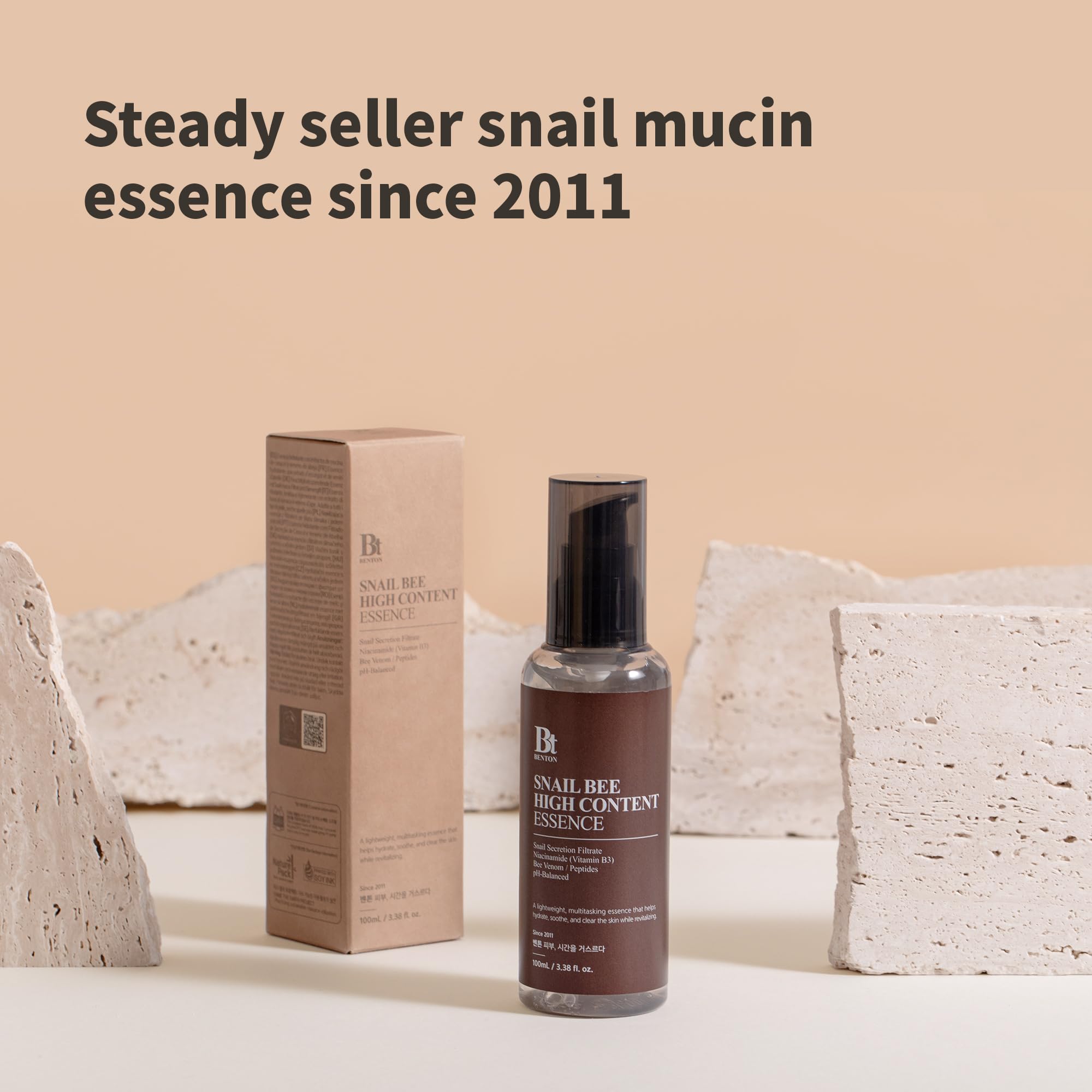 BENTON Snail Bee High Content Essence 100ml (3.38 fl oz.) - Snail Mucin Essence with Niacinamide & Bee Venom | Korean Skin Care Face Moisturizer For Women & Men with Combination, Oily Skin