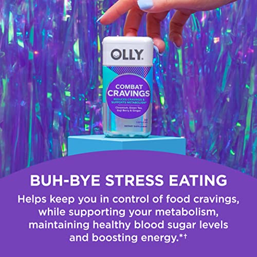 OLLY Combat Cravings, Metabolism & Energy Support Supplement, Chromium, Green Tea, Goji Berry, Ginger - 30 Count