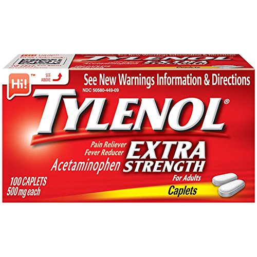 Tylenol Acetaminophen, Extra Strength, 500 mg, 100 Count
