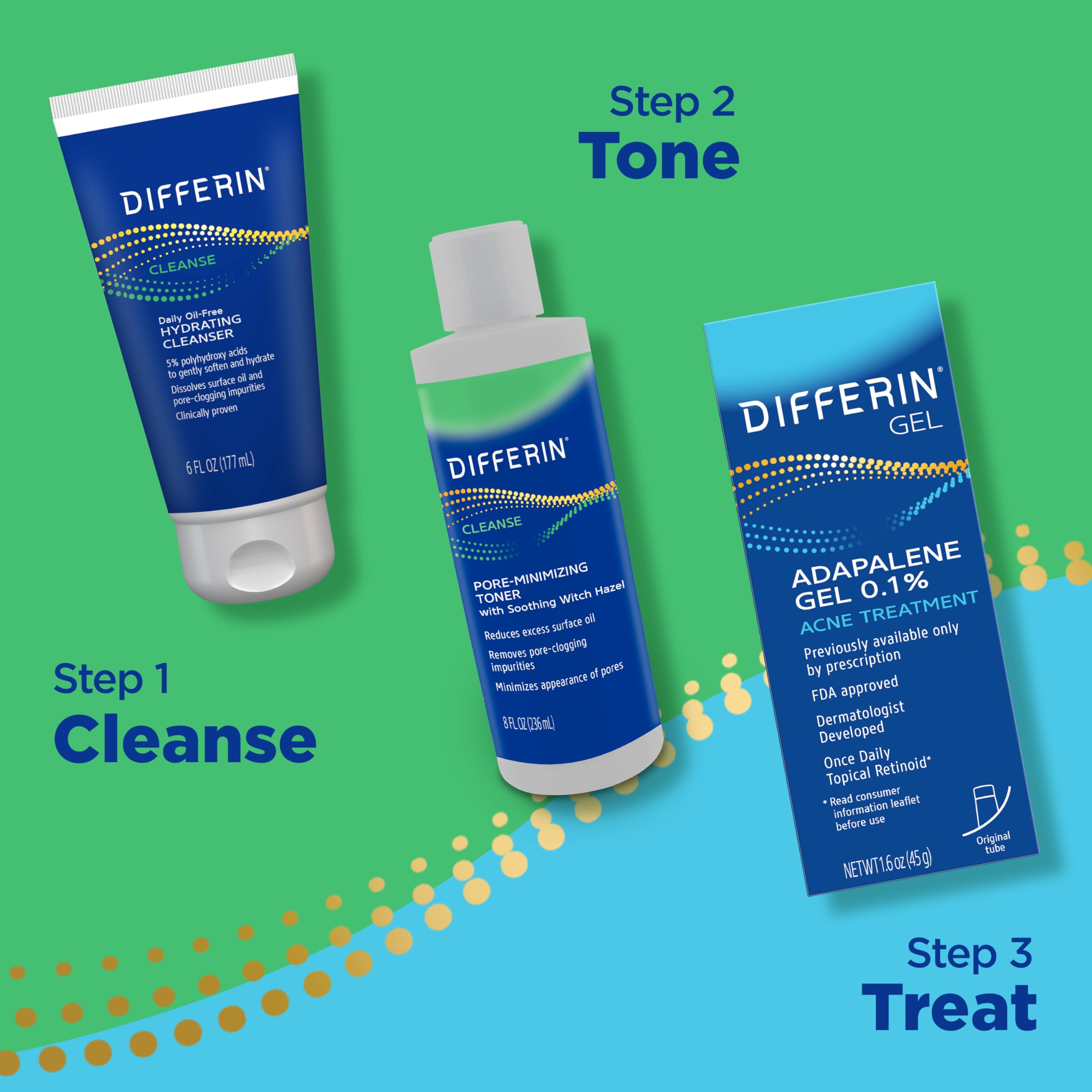 Differin Witch Hazel Toner for Face, Pore-Minimizing Skin Toner by the makers of Differin Gel, Gentle Skin Care for Acne Prone Sensitive Skin, 8 oz (Packaging May Vary)