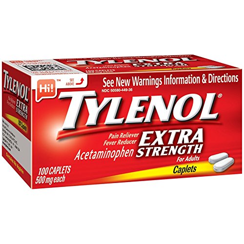 Tylenol Acetaminophen, Extra Strength, 500 mg, 100 Count