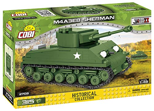 COBI Historical Collection M4A3E8 Sherman (Easy Eight) Tank, Army Green,316 pcs