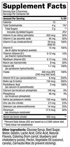 OLLY Women's Multivitamin Gummy, Vitamins A, D, C, E, Biotin, Folic Acid, Berry Flavor, 60-Day Supply - 120 Count
