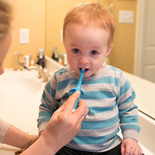 Dr. Brown's Infant-to-Toddler Training Toothbrush, Soft for Baby's First Teeth, Blue Elephant, BPA Free, 0-3 Years
