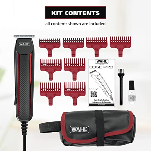 Wahl Edge Pro Bump Free Corded Beard Trimmer, Touch Up Trimmer, & Grooming Detailer Kit for Men – for Edging Beards, Mustaches, Hair, Stubble, Ear, Nose, & Body – Model 9686-300