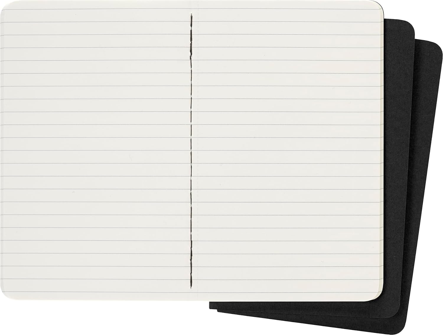 Moleskine Cahier Journal, Soft Cover, Pocket (3.5" x 5.5") Ruled/Lined, Black, 64 Pages (Set of 3)