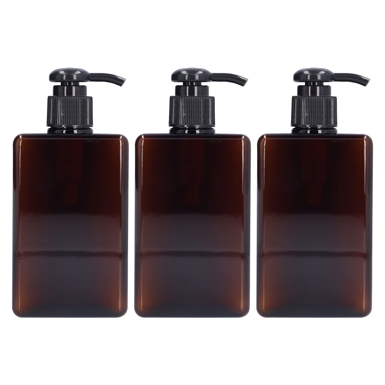 FIYO 3Pcs Empty Shampoo Bottles, 280 ml Pump Bottle Dispenser Refillable Portable Travel Containers Hand and Dish Soap Dispenser for Kitchen Bathroom(Brown)