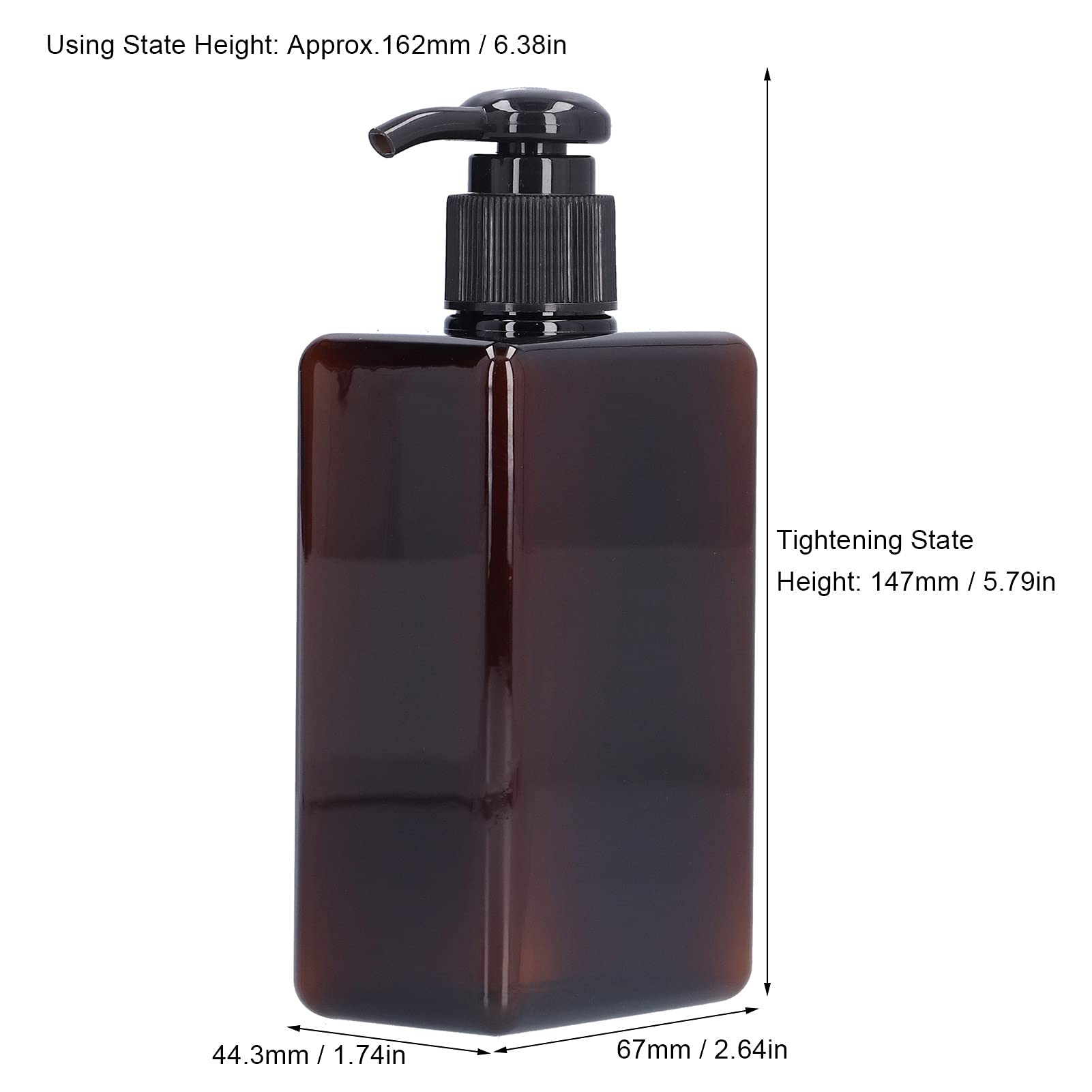 FIYO 3Pcs Empty Shampoo Bottles, 280 ml Pump Bottle Dispenser Refillable Portable Travel Containers Hand and Dish Soap Dispenser for Kitchen Bathroom(Brown)