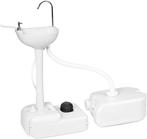 ZHIHUITONG Outdoor Garden Camping Hand Sink with Portable Toilet, Removable Hand Washing Basin Sanitary Ware for RV/Kitchen/Indoor (hand sink with tank)