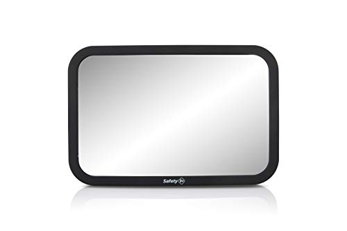 Safety 1st Baby Backseat Headrest Mirror for Rear Facing Infant Car Seat View, Universal Shatterproof Light & Wide Rearview Convex Glass, Black