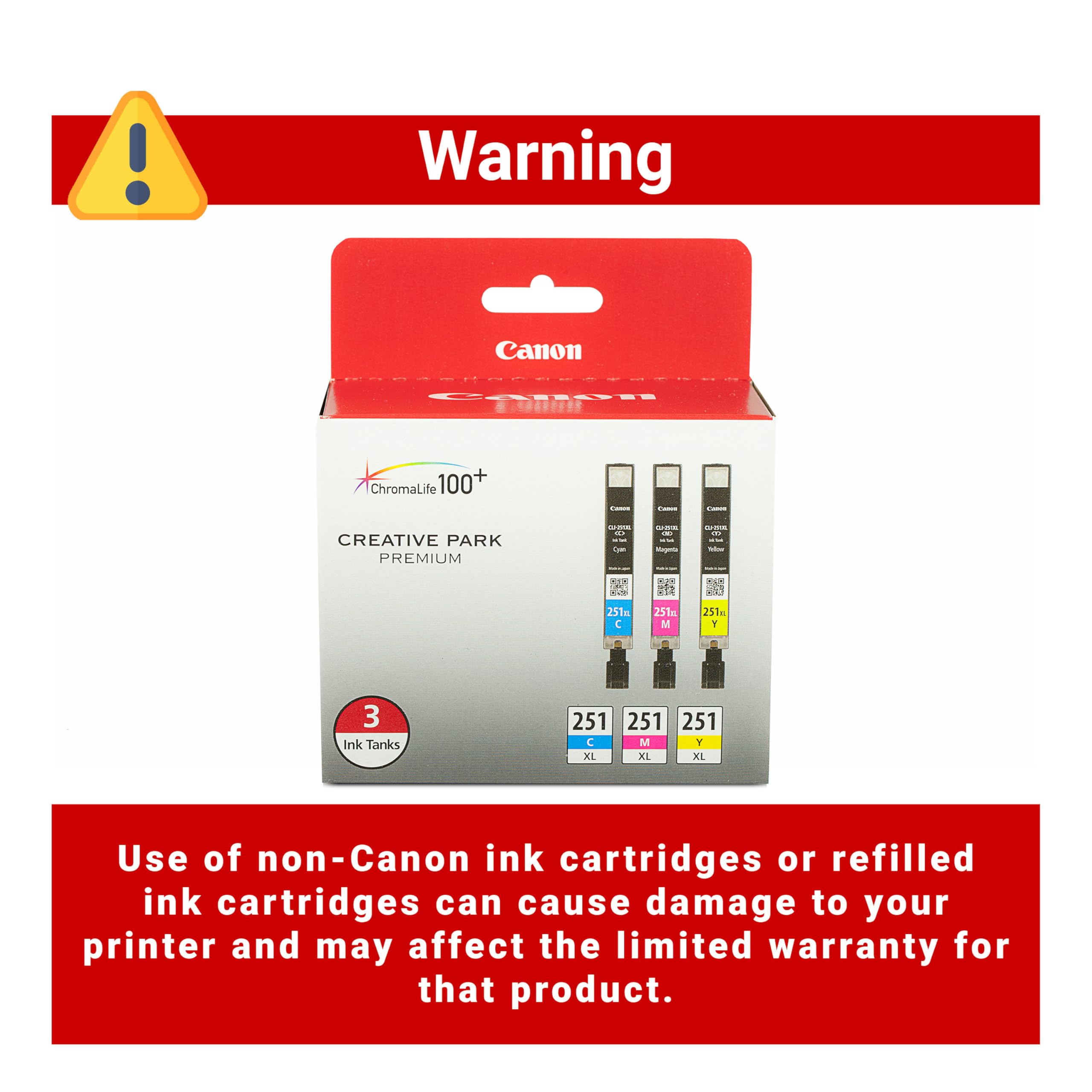 Canon CLI-251XL 3 Color Multi Pack Compatible to MG6320, iP7220, MG5420, MX922, MX722, MG7120, MG6420, MG5520, iX6820, iP8720, MG7520, MG6620, MG5620