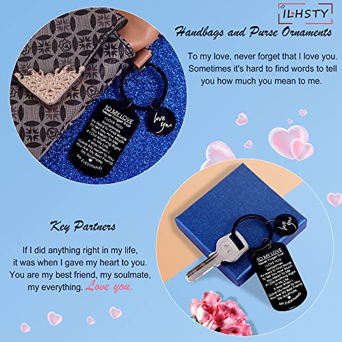 To My Love Anniversary Keychain for her him, Valentines Anniversary Birthday Meaningful Gifts for Boyfriend Girlfriend Husband Wife. Greeting Card Love Keyring for Men Women Lover Soulmate3