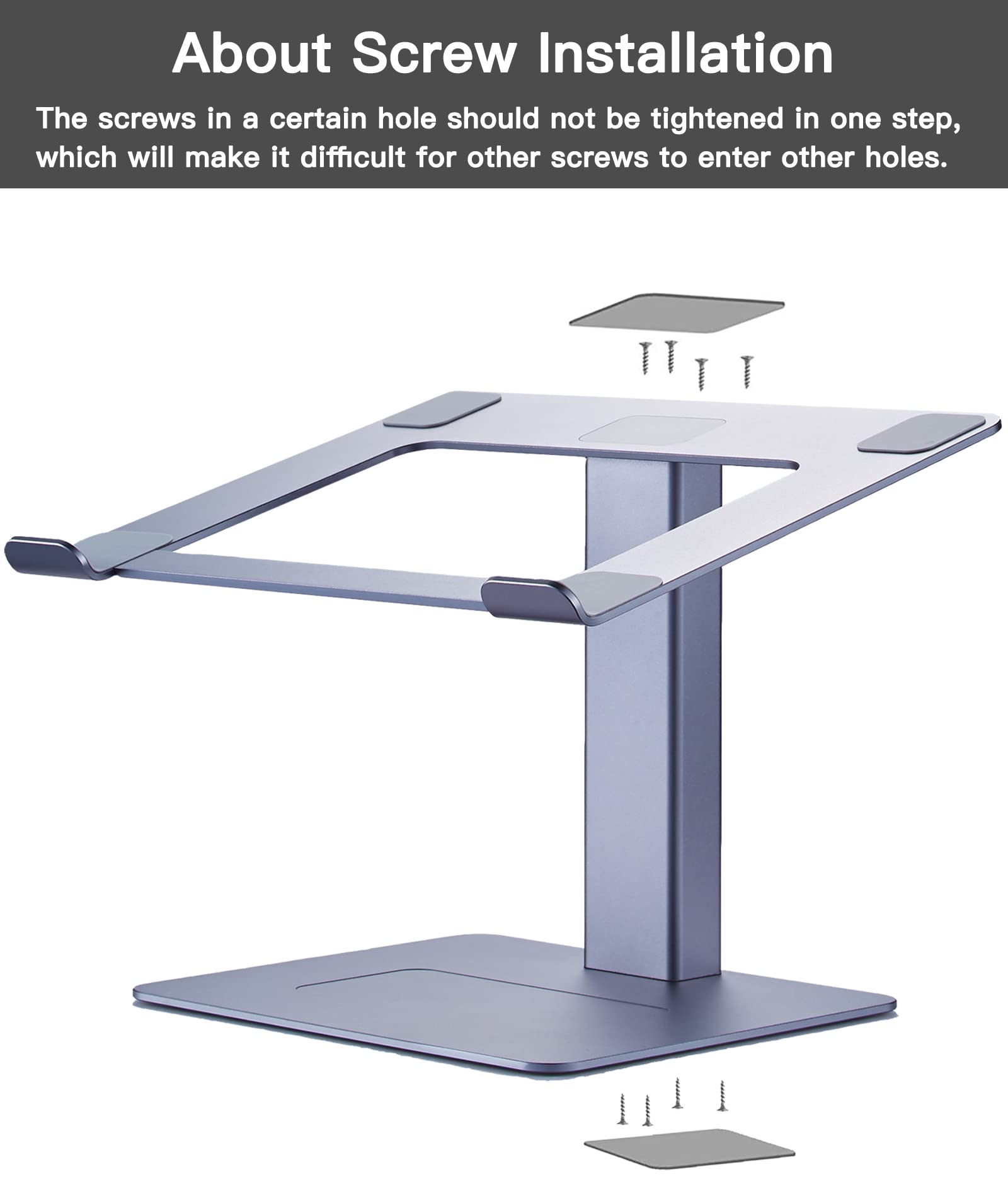 Adjustable Laptop Stand for Desk, DJ Laptop Stand Adjustable Height, Laptop Raised Stand for Standing & Sitting Mode, Laptop Riser Stand of Elevated Stand, Tall, Strong and Airflow Even for 17 inch