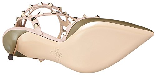 Valentino Women's Rockstud Ankle Strap Pump, Army Green, 37 M EU/7 M US