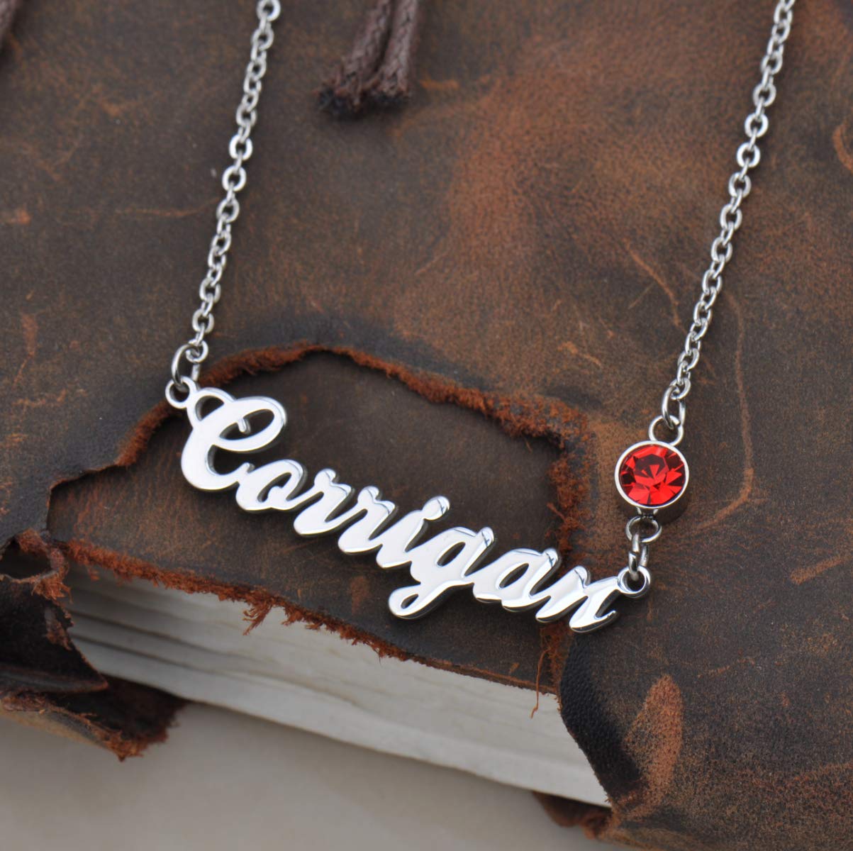 GR859C Personalized Unique Name Necklace with Birthstone for Her Cobi