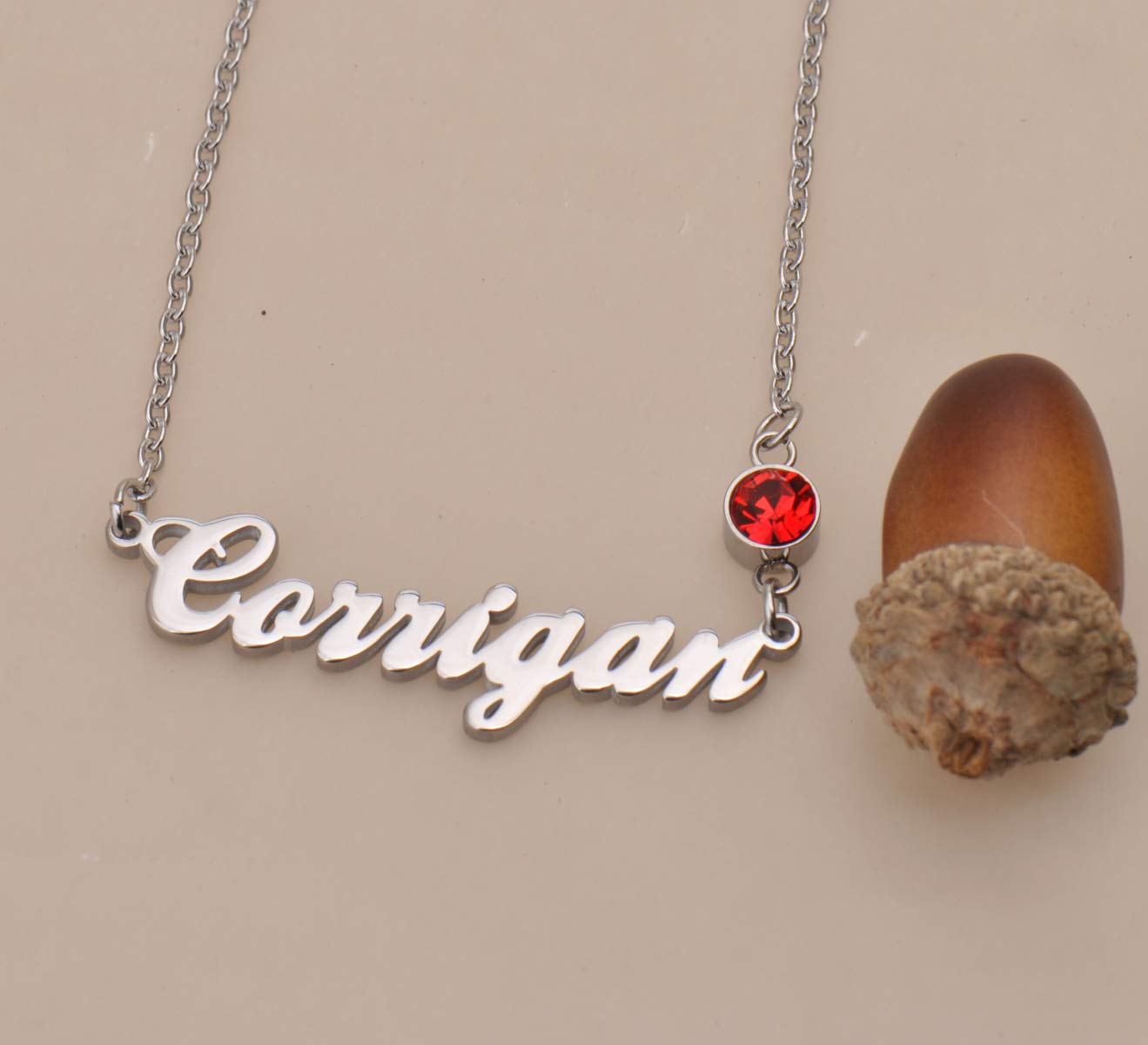 GR859C Personalized Unique Name Necklace with Birthstone for Her Cobi