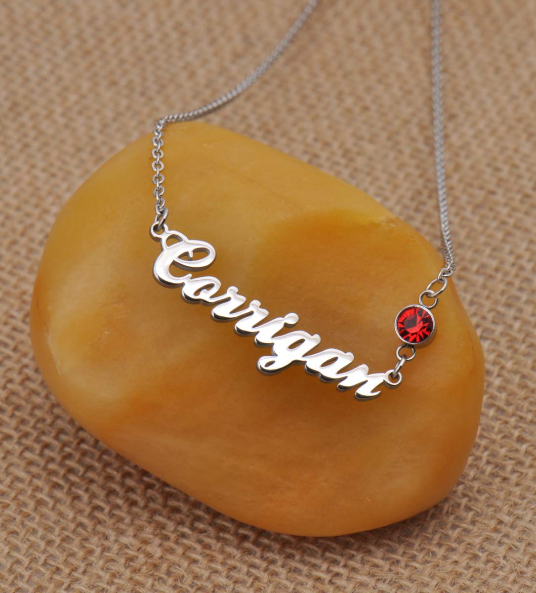 GR859C Personalized Unique Name Necklace with Birthstone for Her Cobi
