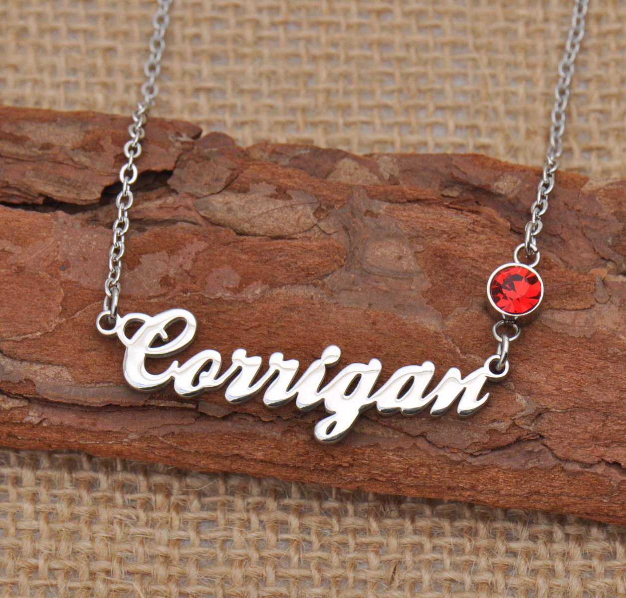 GR859C Personalized Unique Name Necklace with Birthstone for Her Cobi