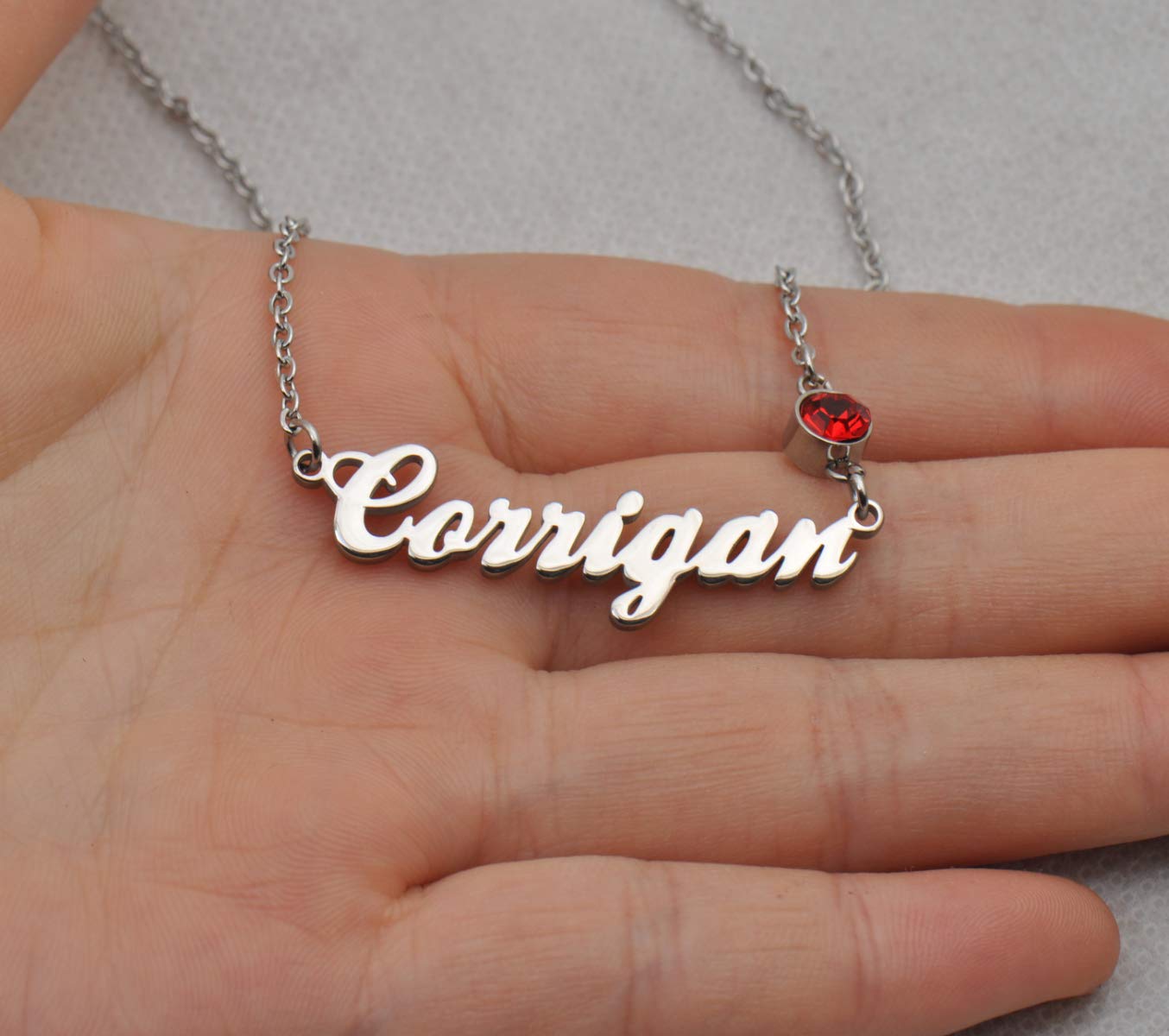 GR859C Personalized Unique Name Necklace with Birthstone for Her Cobi