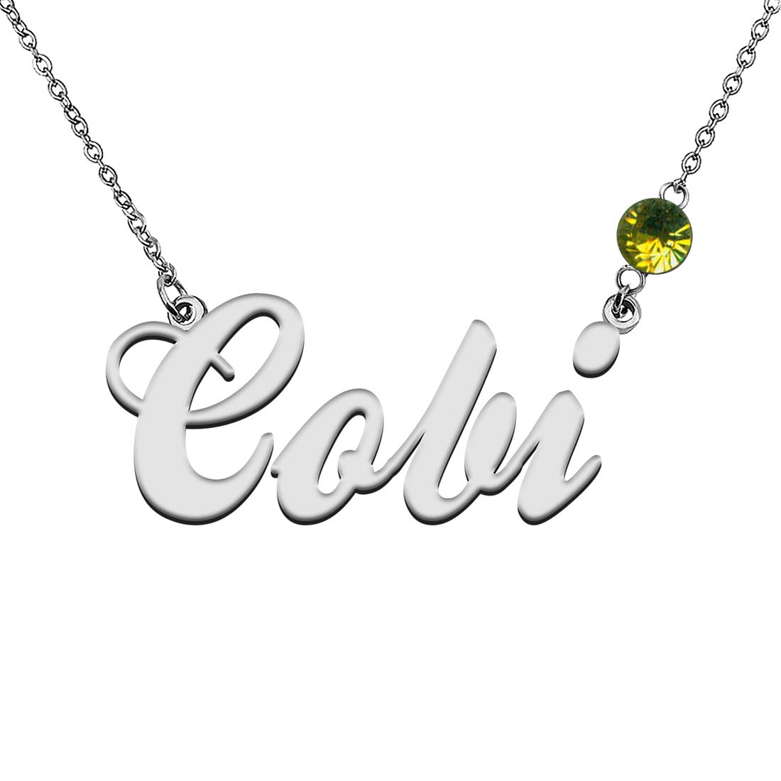 GR859C Personalized Unique Name Necklace with Birthstone for Her Cobi
